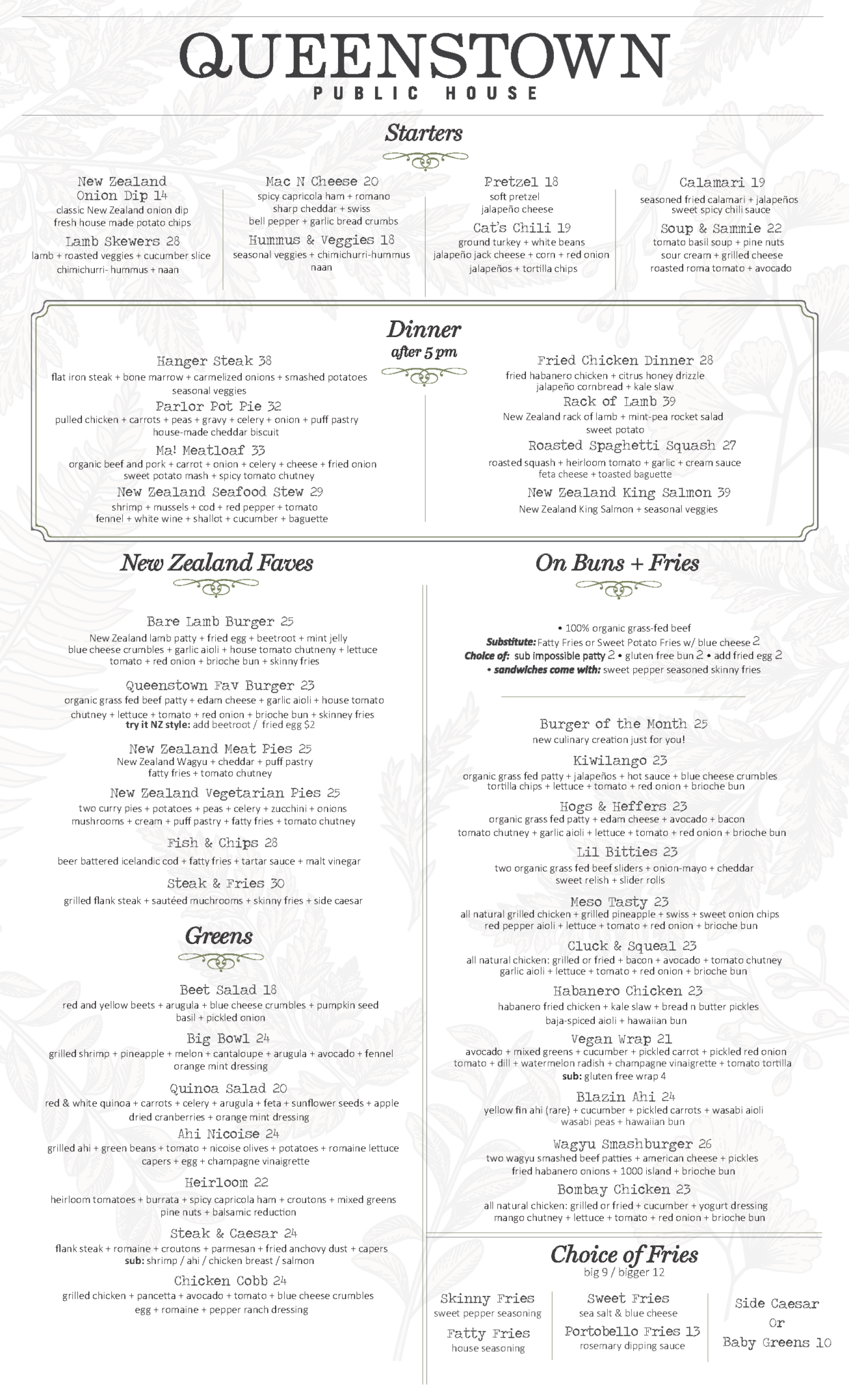 Dinner - Queenstown Public House