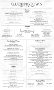 Weekday Lunch - Queenstown Public House